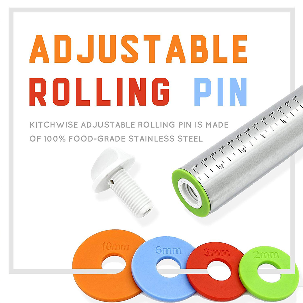 Stainless Steel Adjustable Rolling Pin - Kitchwise