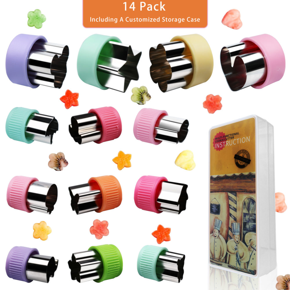 Vegetable Fruit Cutters Shapes Set 15pcs, Mini Cookie Cutters, Fruit ...