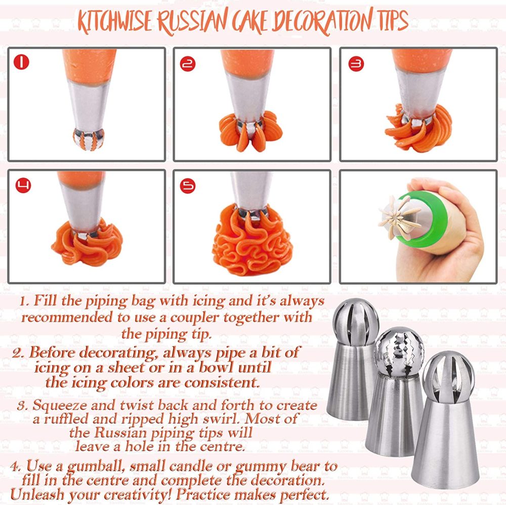 Russian Icing Piping Nozzles Cake Decoration Tips Home Baking DIY Tool ...