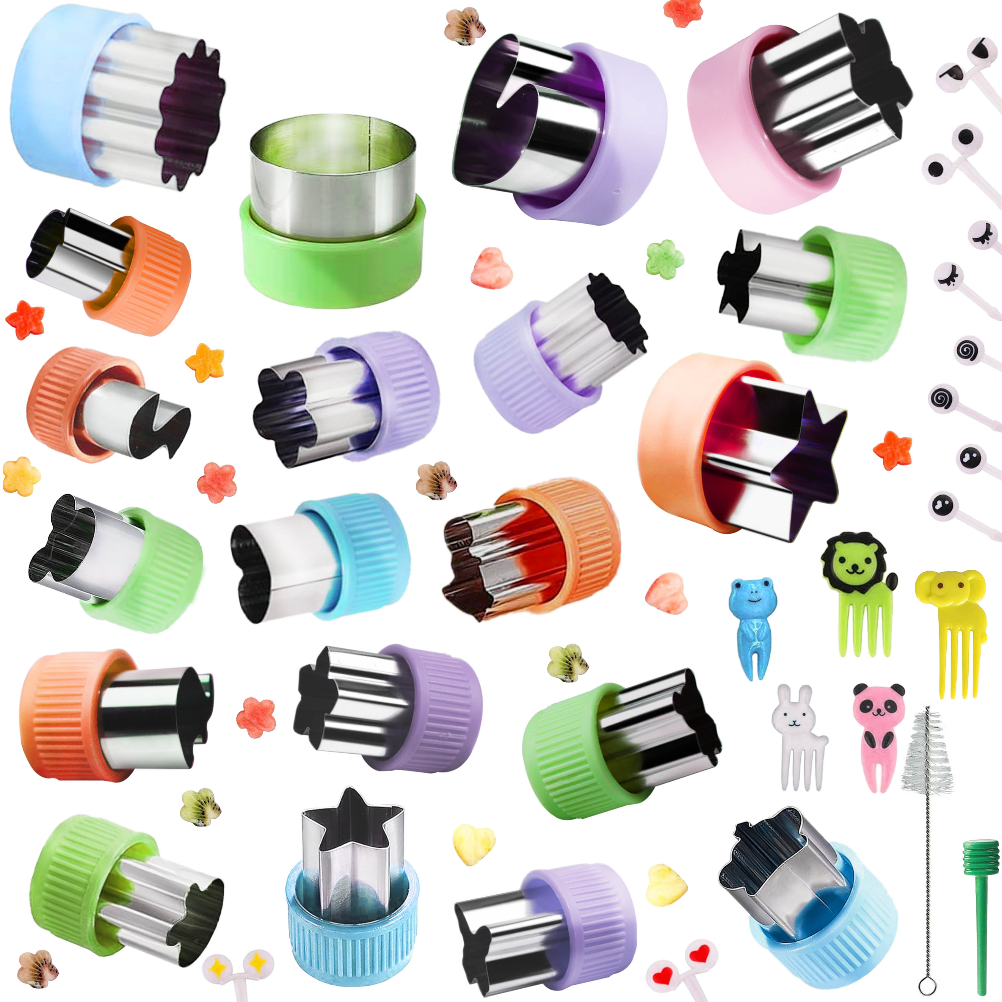 Kitchwise Vegetable Fruit Cutters Shapes Set 20pcs, Mini Cookie Cutters ...