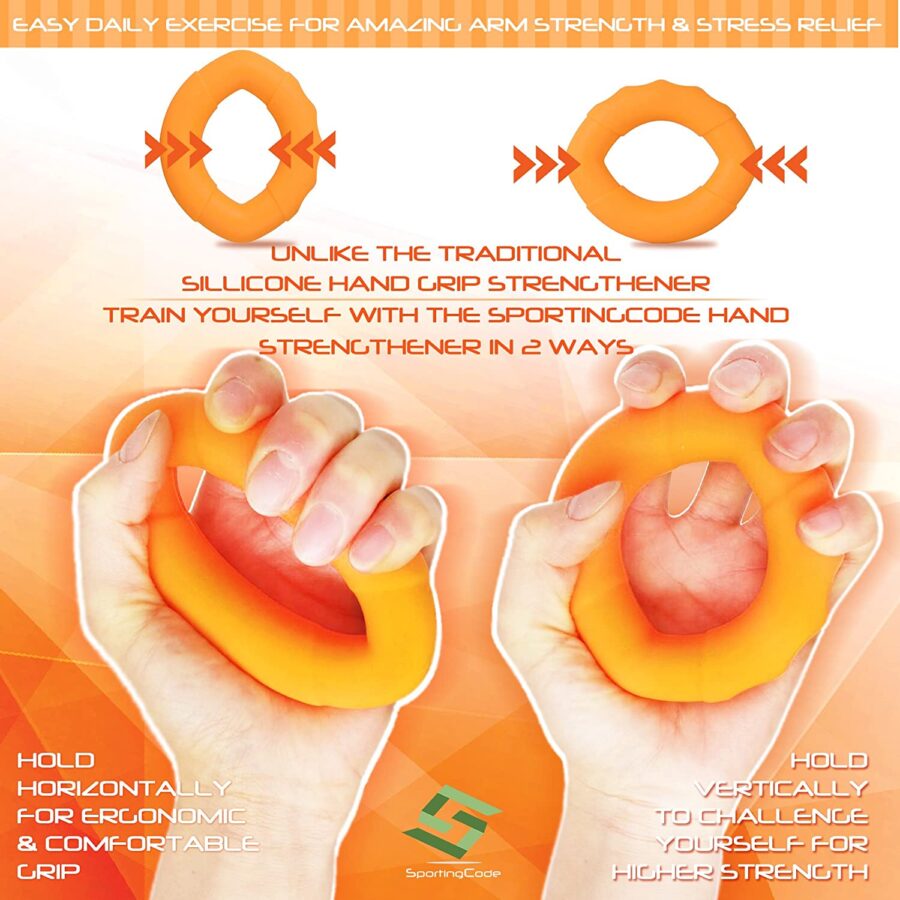 Hand Strengthener Grip Rings 3 Pack with 3 Pack Finger Strengtheners ...